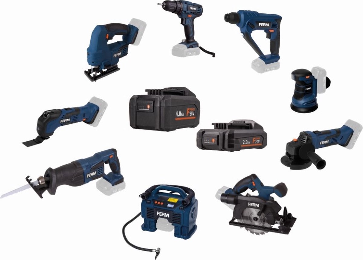 Ferm - Draagbare Accu compressor - 20V - CRM1054 | bol.com