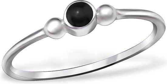 Silver Round Ring With Dots | Sterling 925 Silver (Echt zilver) | bol.com