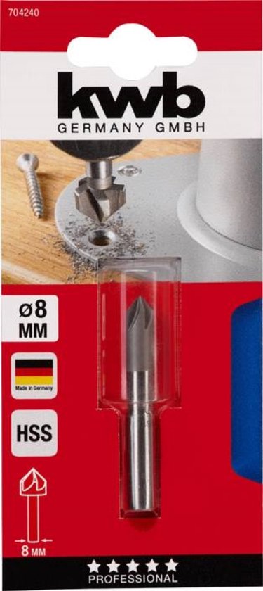 KWB Verzinkboor Ø 8 mm - HSS - Voor metaal - Stift 8 mm - 704240 | bol