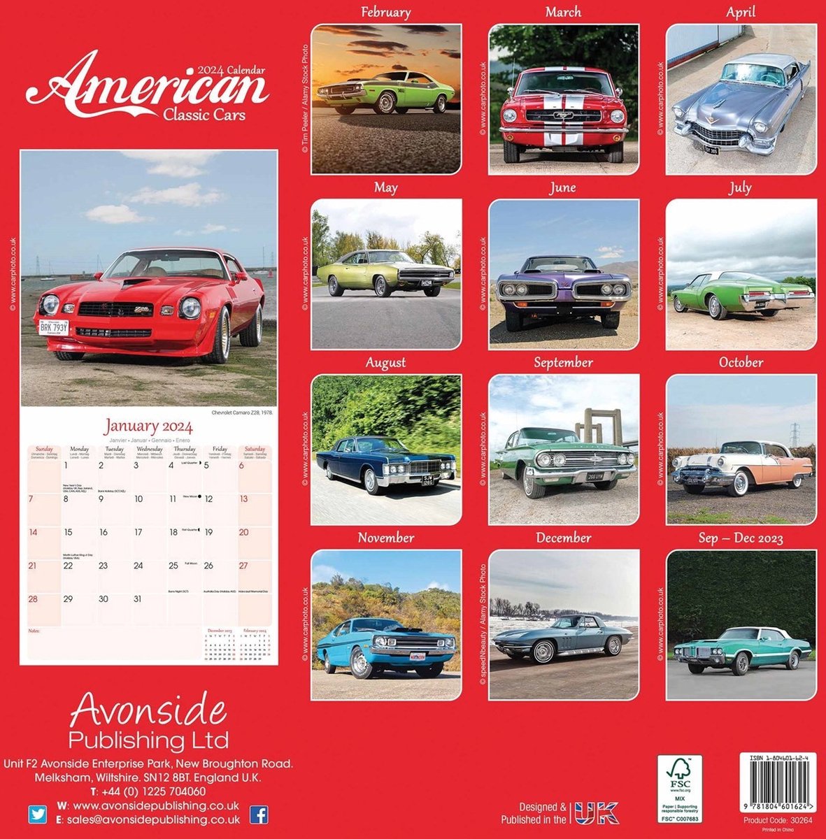American Classic Cars Kalender 2024 | bol