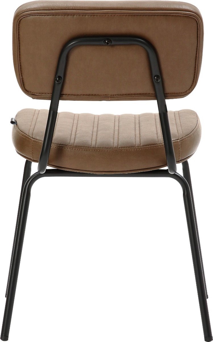 Set van 4 Eetkamer Stoelen - Stoel Milano - Leer - Bruin | bol.com