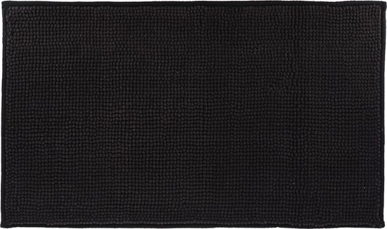 Tendance Badmat microfiber - bolletjes - zwart - 45x75 cm - absorberend ...