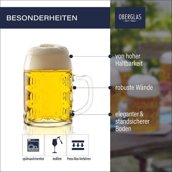 Bierpul set van 6 - 0,5 liter - stevige bierkan - bierglazen van soda ...