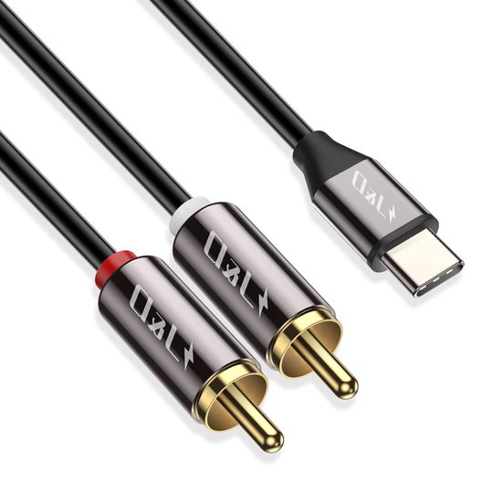 RCA Audio Cable - Type C Male to 2 RCA Male - Stereo Audio Converter Y ...