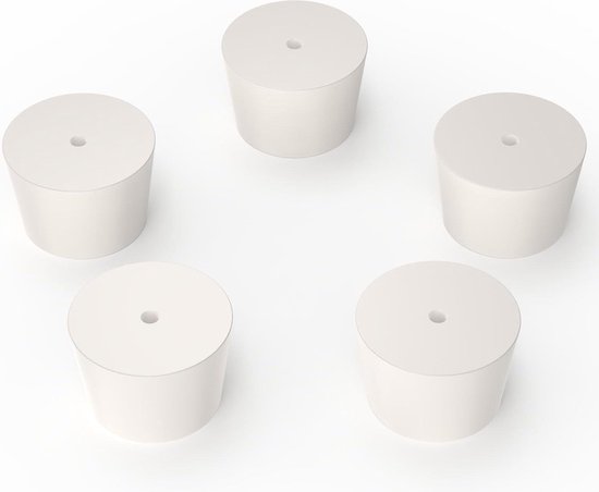 Solid Rubber Stoppers with Single Hole 5-Pack 9# Airtight Control Taper ...
