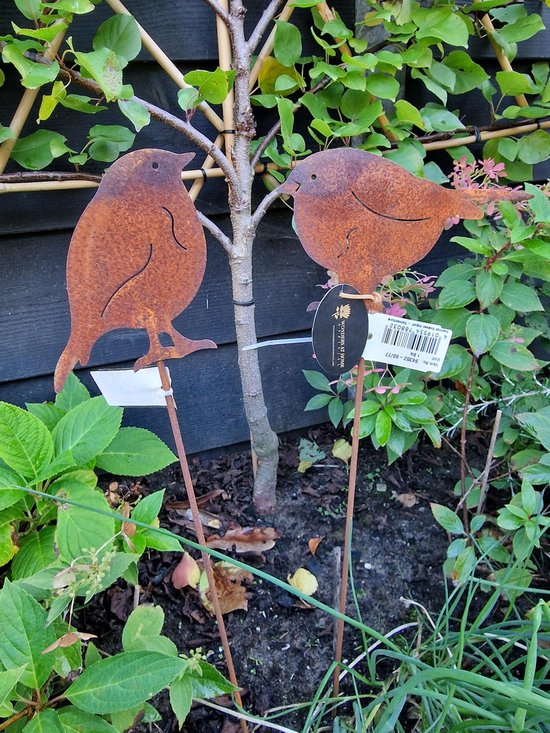 Metalen Plug In Vogels - Birds -60cm - 2 Stuks - Cortenstaal - Roest ...