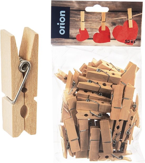 Mini Wasknijpers Houten 4,5 cm 50 stuks - Clips voor Fotos - Decoratie ...