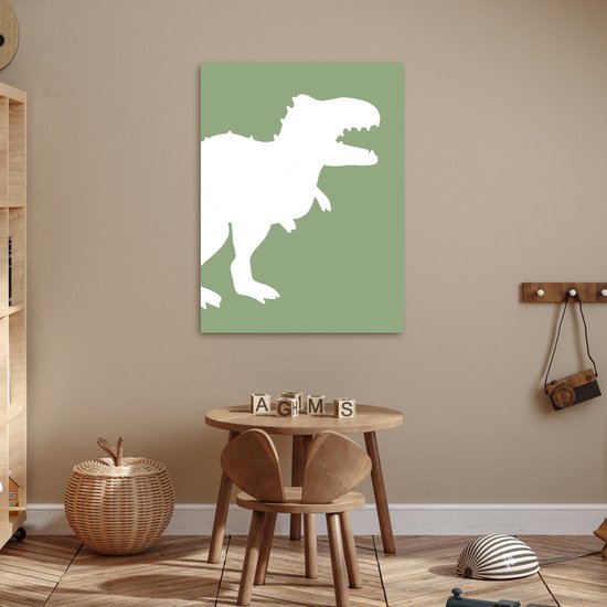 Poster 60x80 cm - Dino - T-rex - Dinosaurus - Groen - Tyrannosaurus rex ...