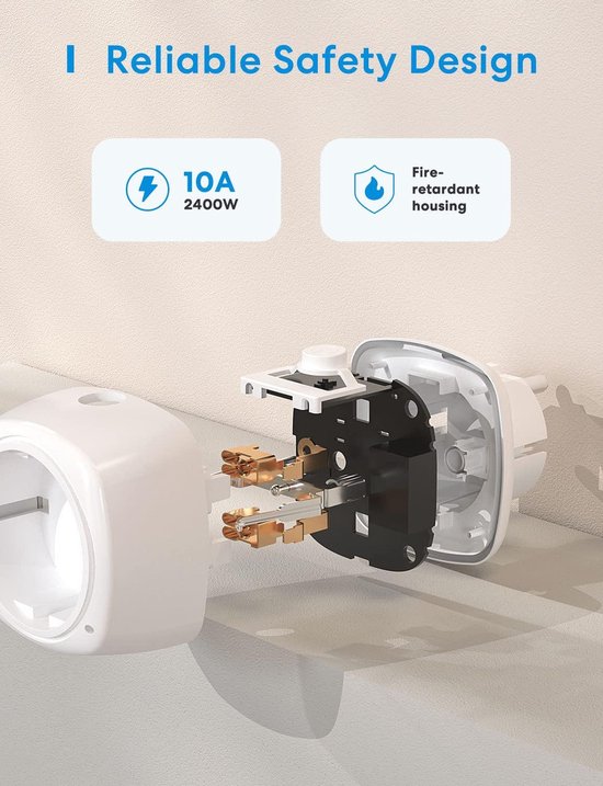 Mini Smart stopcontact (type F) wifi-stopcontacten - 4 stuks ...