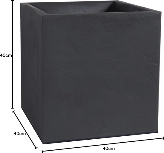 Vierkante kunststof pot 40 x 40 x 40 cm - Plastiques Volcania 13730 BR ...
