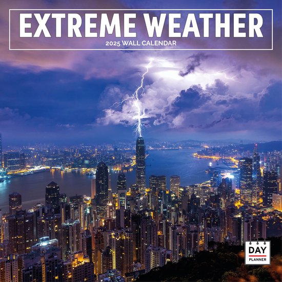 Dayplanner Extreem Weer Kalender 2025 - 16 maanden, 30x60 cm | bol