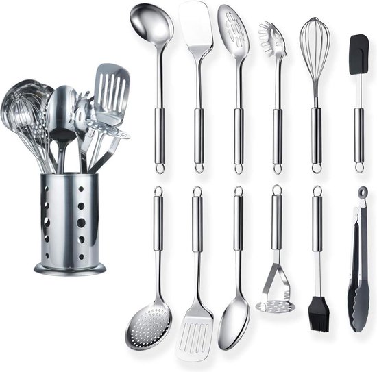 13-delig Roestvrij Stalen Kookset - Kooklepels Set - Split Tuner ...