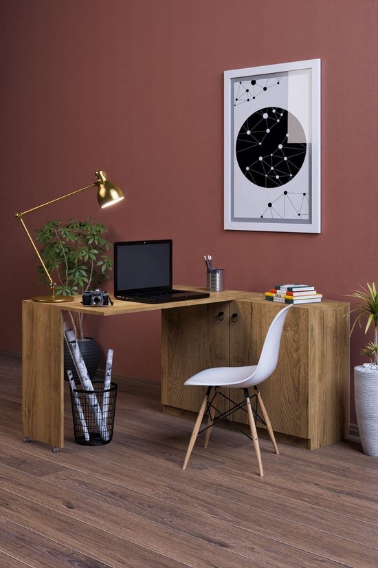 Moka Park -Kantoortafel - Opklapbaar Tafel - Tafel met Kast - Praktisch ...