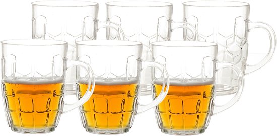 Bierpul - 6x stuks - transparant - onbreekbaar - kunststof - 50 cl - 500 ml -... | bol