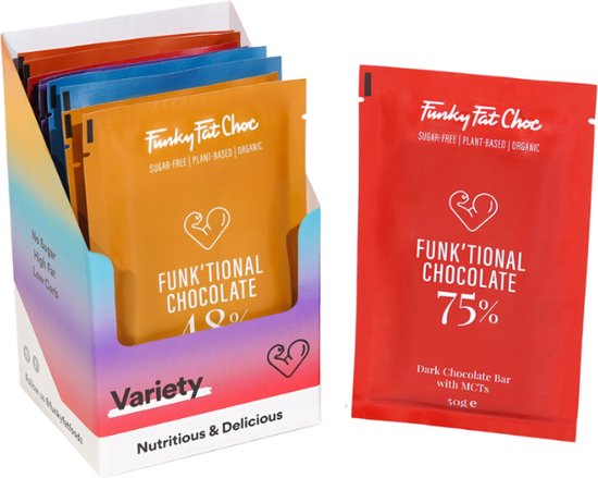 Funky Fat Choc | Bio Variety Pack | 10 Tabletten | 10 x 50 g | bol