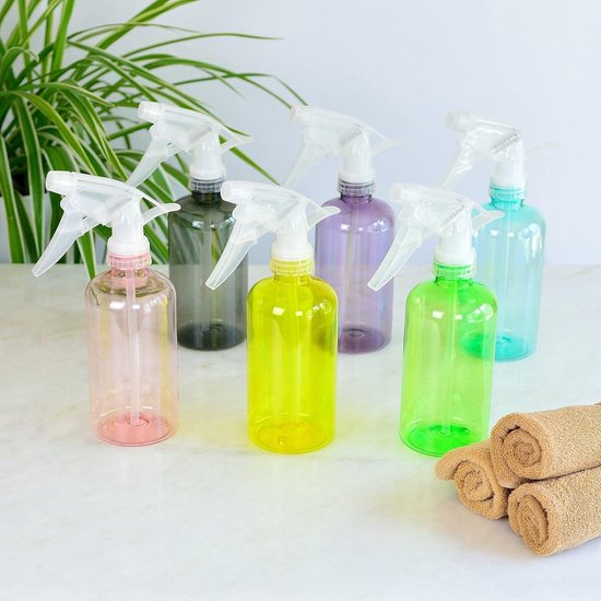 250ML Plastic Spuitfles Herbruikbare Nevelfles - 6 Stuks in 6 Kleuren | bol