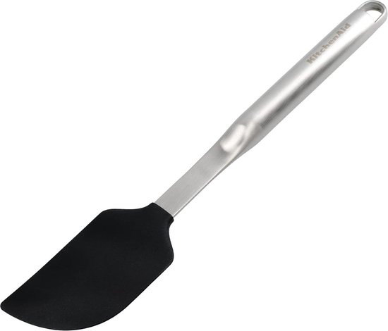 Premium Stainless Steel Scraping Spatula - Black - KitchenAid | bol