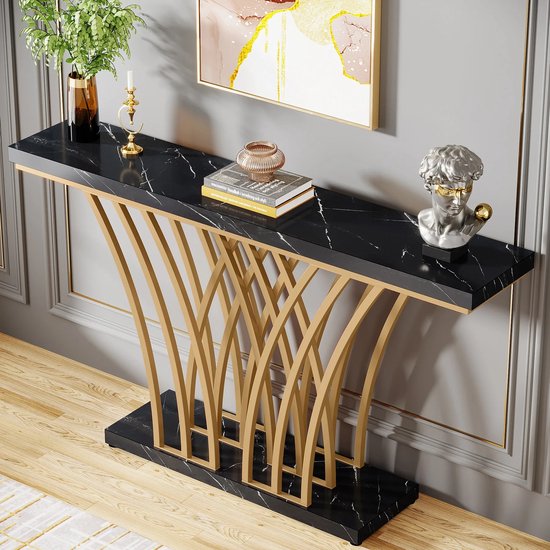 Eleganza Maison® Grid Console Table - Moderne Gouden Consoletafel ...