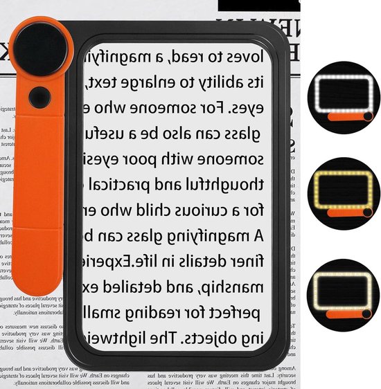 Groot vergrootglas met licht - 74 ultra-heldere LED - dimbaar - koel ...