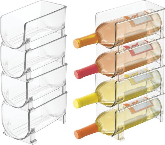 Wijnrek Moderne set van 8 - stapelbaar flessenrek - waterflessen ...