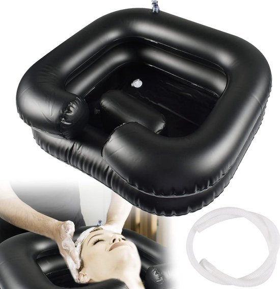Opblaasbare wastafel voor nachtkastje - draagbaar en groot - shampoo bak | bol