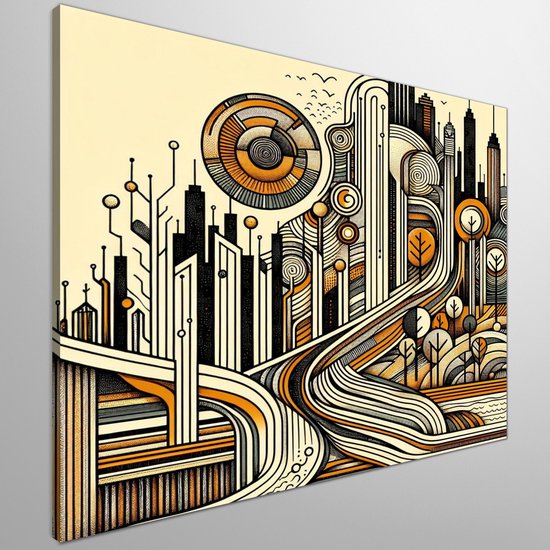 Line art landschap schilderij | Lines of Nature: A Visual Symphony of ...
