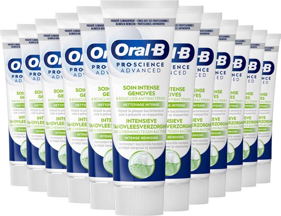 12x Oral-B Tandpasta Pro-Science Advanced Intense Reiniging 75 ml | bol