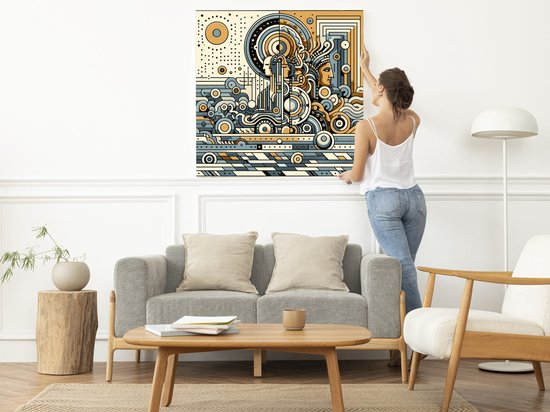 Modern relief schilderij | Hedendaags gebeeldhouwd kunstwerk met ...