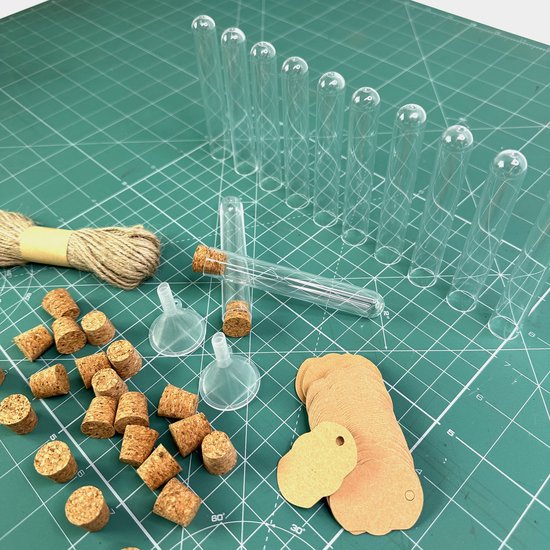 MGM Trading - Kunststof reageerbuisjes, 100st, transparant, met een ...