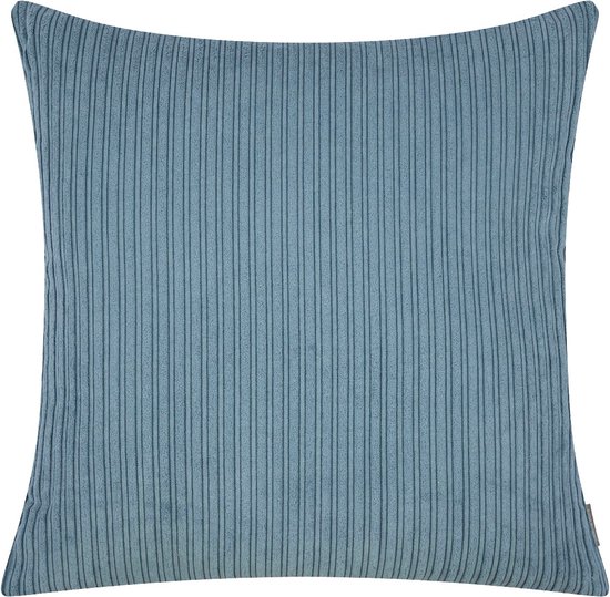 Duke Velvet Rib kussen ijs blauw 45x45cm | bol