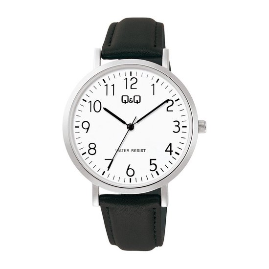 Q&Q C34A-007PY - Horloge - Analoog - Heren - Mannen - Leren band - Rond - Metaal -... | bol