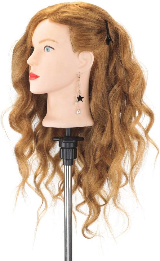 Styling Hoofd 22 inch met Natuurlijk Haar - Perfect voor Kappers en ...