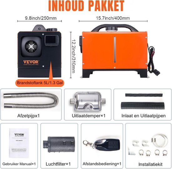 TADES® Standkachel - Diesel Parking Heater 12v - Auto Verwarming ...