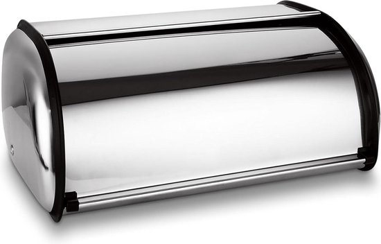 Broodtrommel Zilver Roltop Metaal Roldeksel Roestvrij Staal ...
