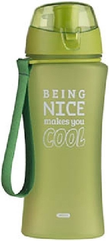 Drinkfles/waterfles Bidon - 480 ml - groen - Sportfles met dop ...