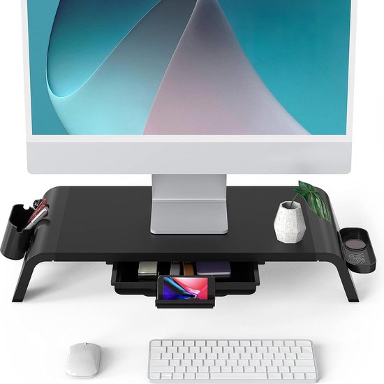 Monitor Standaard - Beeldscherm Standaard Houten PC Laptop Computer ...