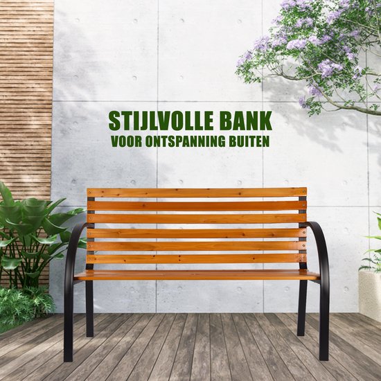 Tuinbank tweepersoons - Cederhouten Buitenbank 120x61x80 cm - Houten ...