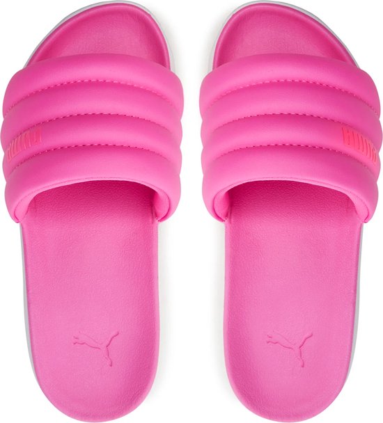 Puma - Karmen Slides Puffy - Felroze Slippers met Plateauzool - maat 38 ...