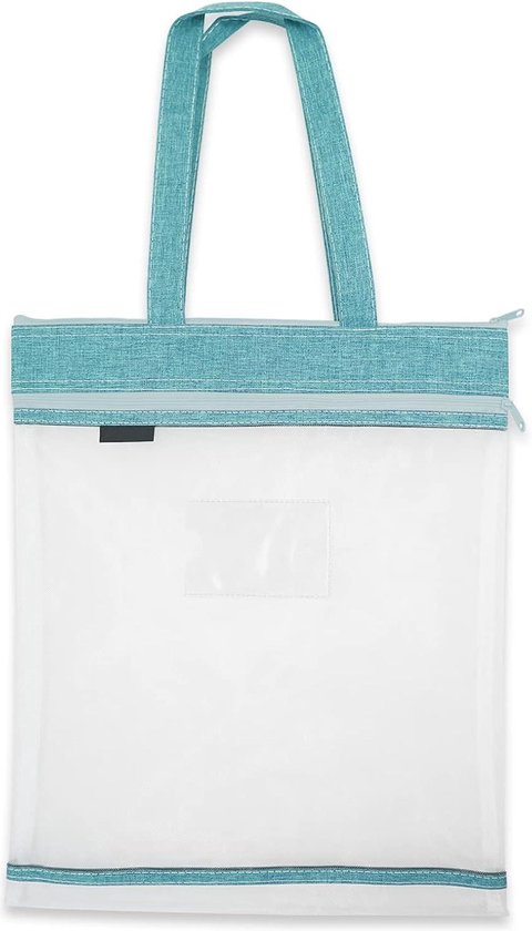 Mesh Zipper Pouch with Handle Student Book Pouch 2 Compartments - A4 ...