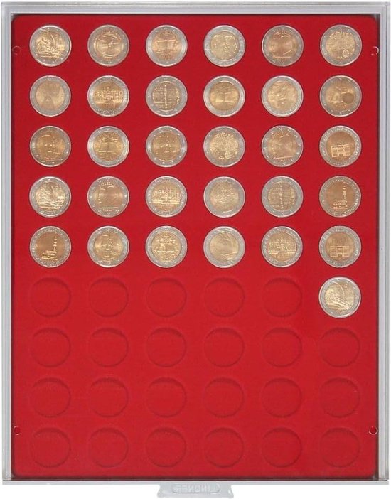 Coin box STANDARD with 54 round compartments for coins - Lindner 2154 ...