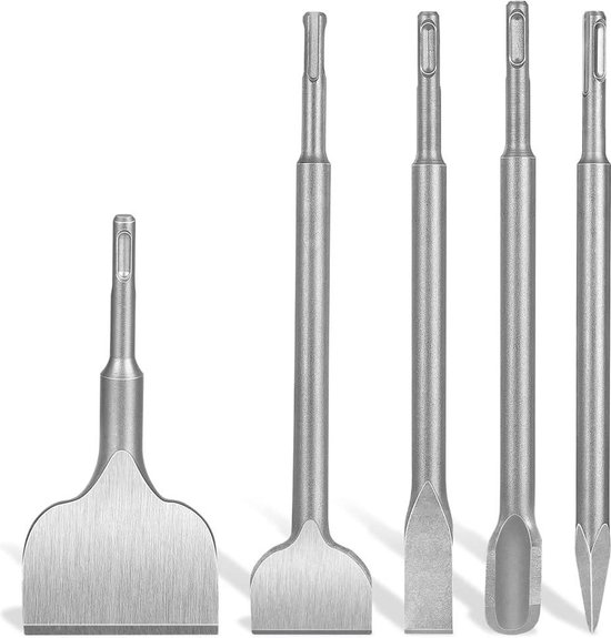 5-delige beitelset 165 mm x 75 mm tegelbeitel brede beitel platte ...