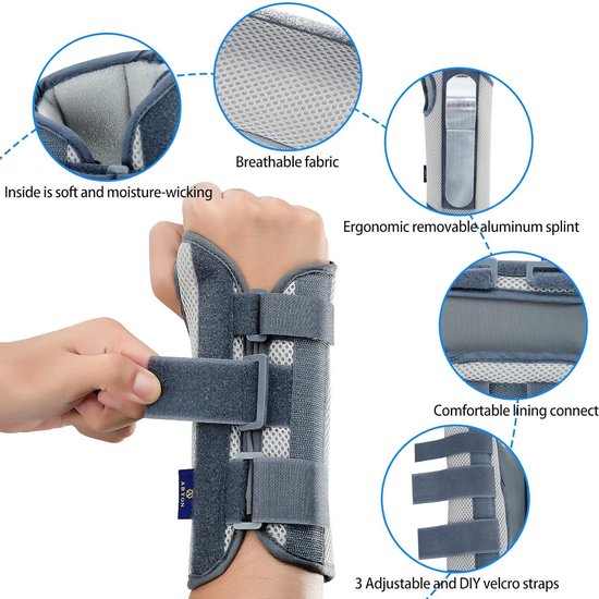 Verstelbare nachtpolssteun voor pols carpaal tunnelsyndroom artritis ...