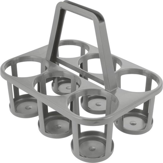 Flessendrager voor 6 flessen - Stevige kunststof (PP) - 34 x 26 x 28 cm ...