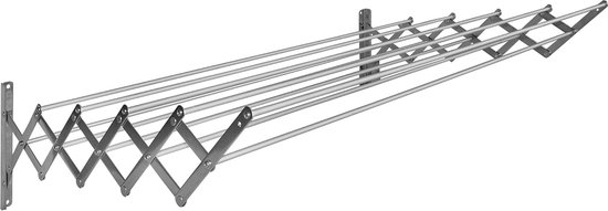 JGS® - Uittrekbaar RVS Wasrek met 10 Aluminium Staven, 120 cm- | bol