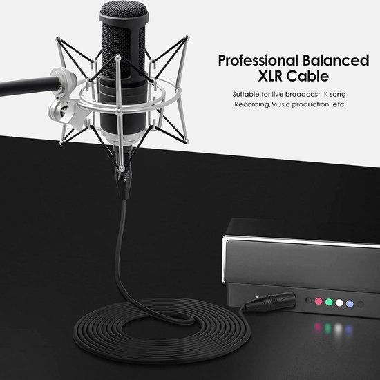 10m XLR Microphone Cable with XLR Plug for Microphone Amplifier Mixing ...