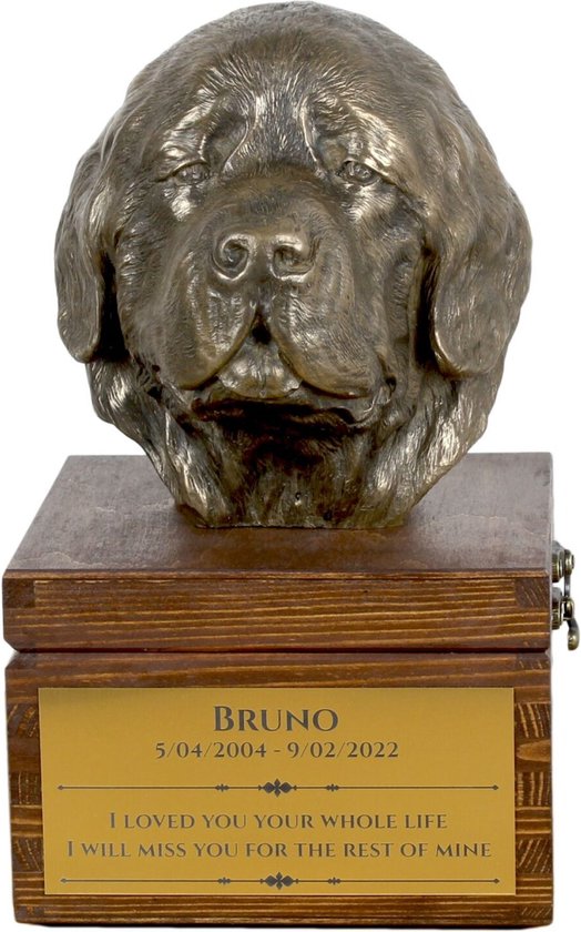 Newfoundland urn hond voor hondenas met beeldje - gepersonaliseerde urn ...