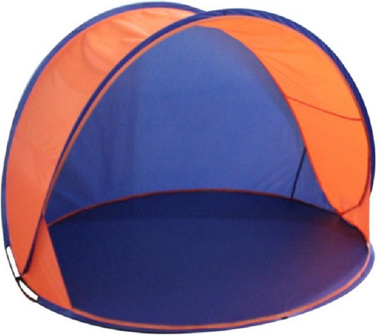 Gerkimex Beachshelter - blauw/oranje - 150 x 80 cm - pop-up strandtent ...