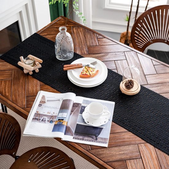 Weldomcor Macrame Table Runner, Boho Cotton Flax Table Runner with ...