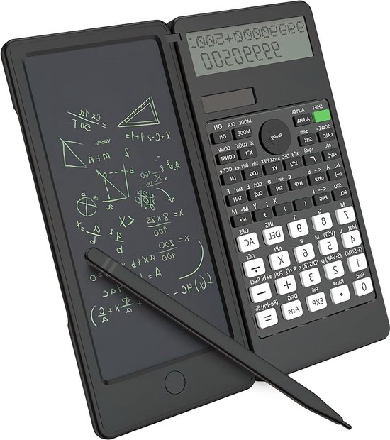 Wetenschappelijke rekenmachine met schrijftablet - Dual Power - Opvouwbare Solar... | bol