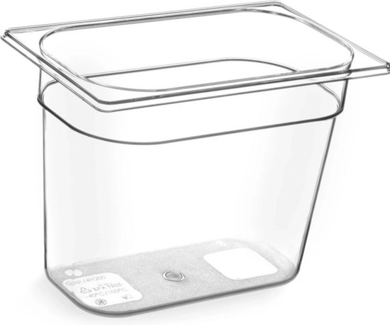 HENDI GN-container 1/4 – Tritan – 5,5L – BPA-vrij – Transparant – 265x162x200 mm | bol